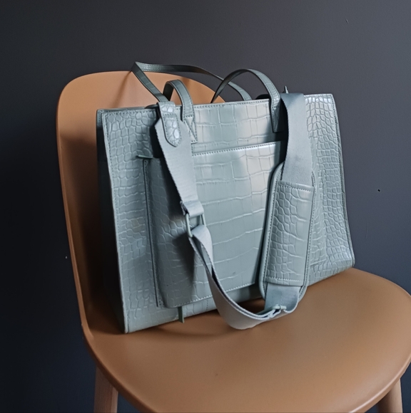 BEIS | Bags | Beis Slate Croc Work Tote Bag Travel Bag | Poshmark